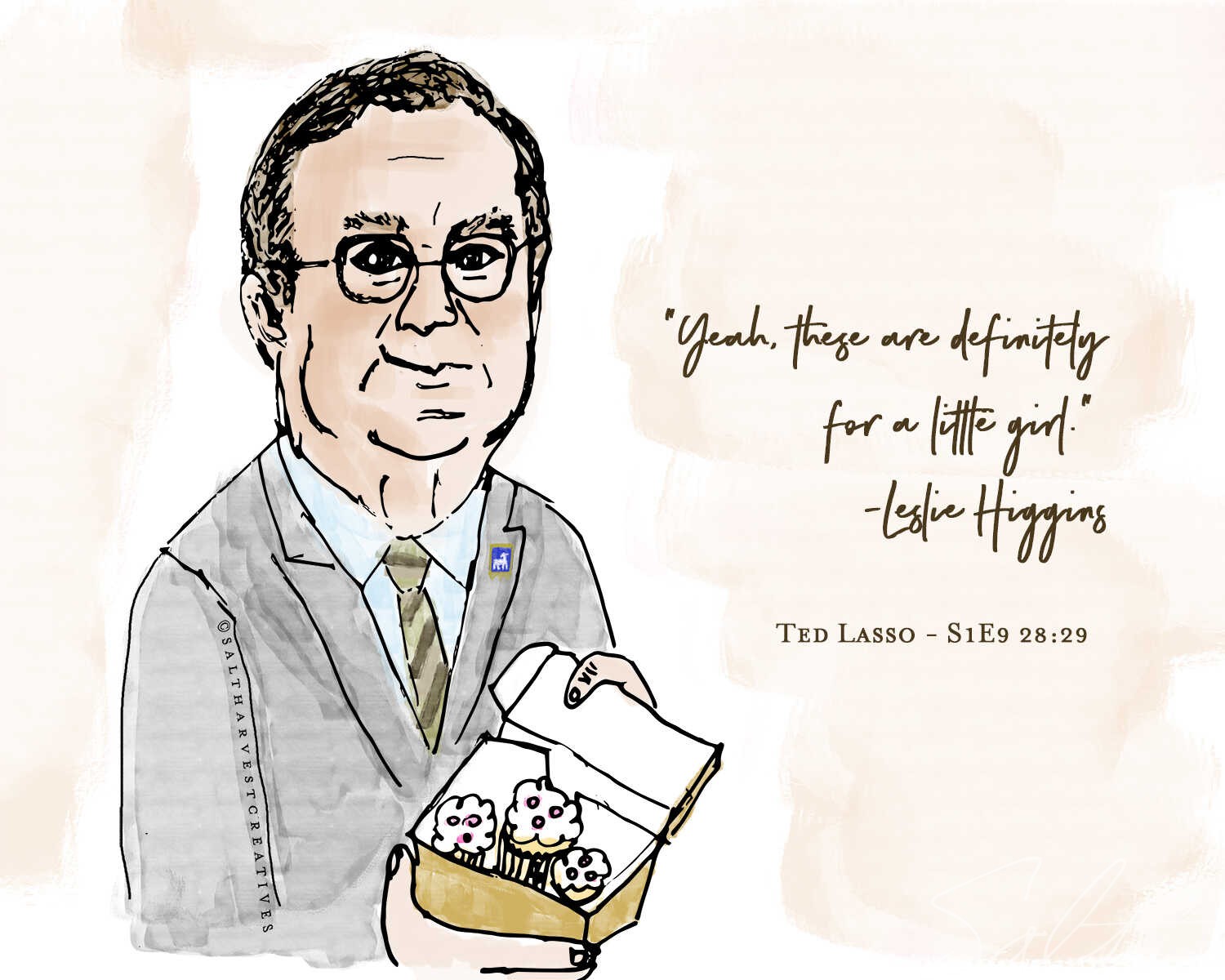 Ted Lasso's Higgins' mini cupcakes - Salt Harvest Creatives