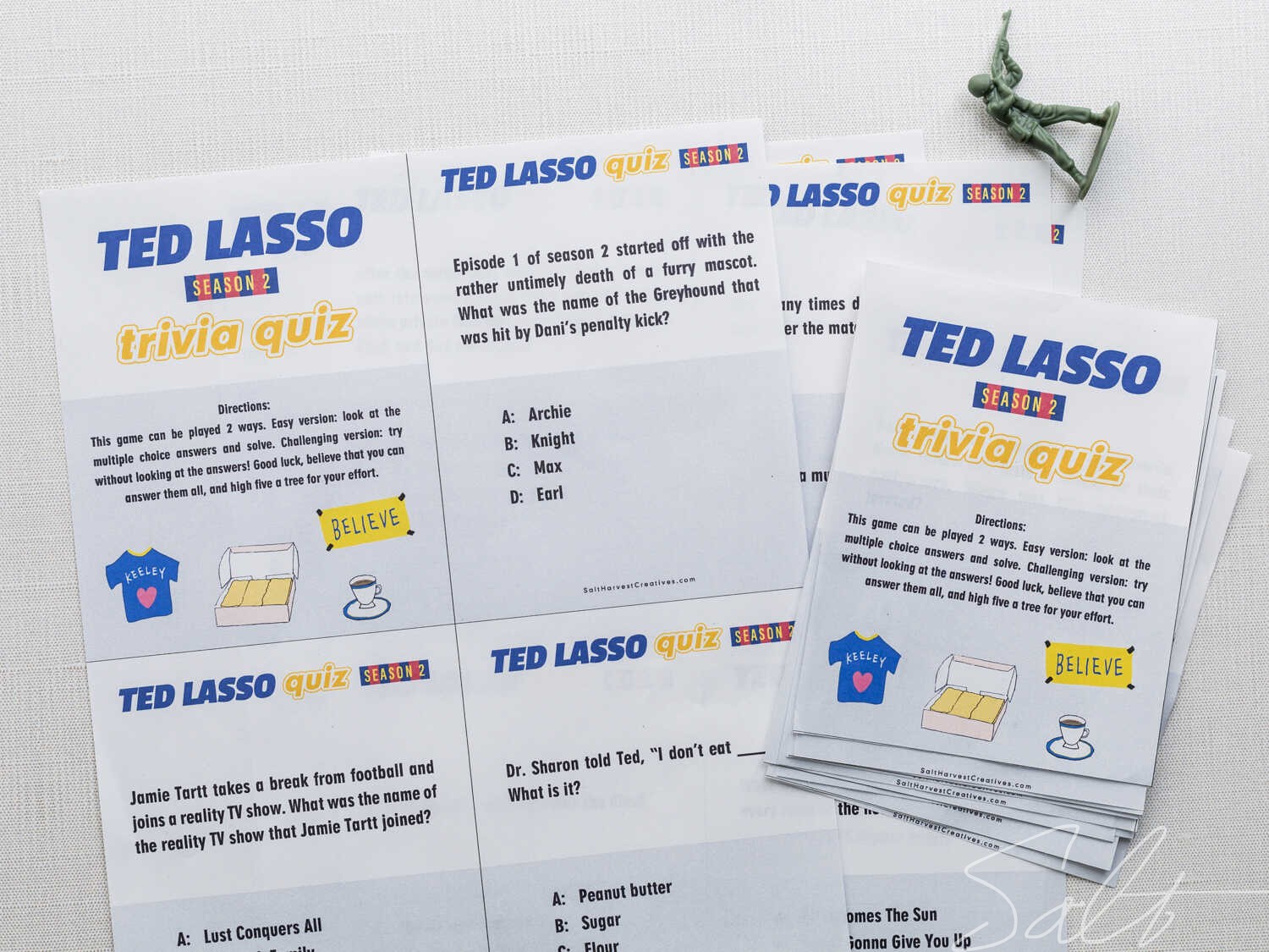 Ted Lasso Season 3 Party & Trivia quiz download - Salt Harvest Creatives